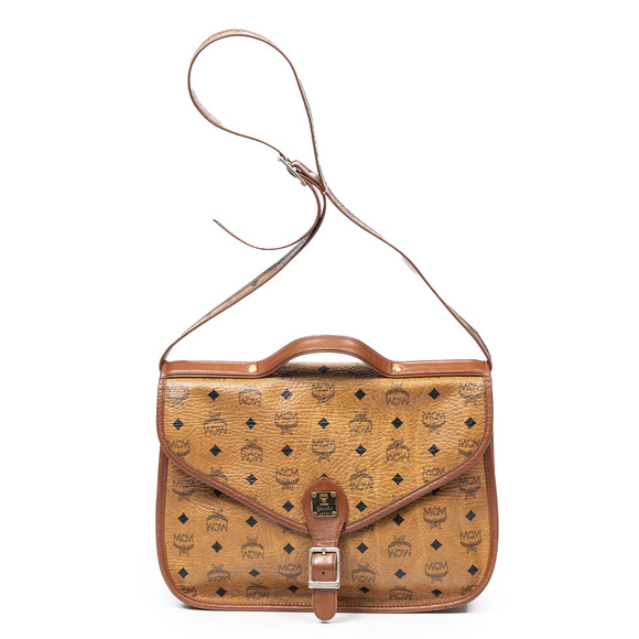 MCM | Bags | Mcm Messenger Envelope Flap In Cognac Visetos Coated ...
